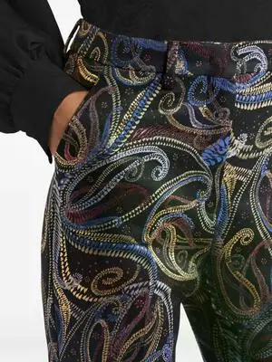 Etro Pressed Crease Paisley-motif Trousers