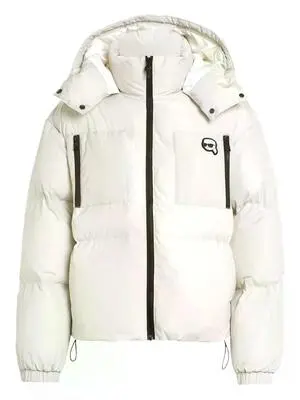 Karl Lagerfeld Hooded Puffer Jacket - White