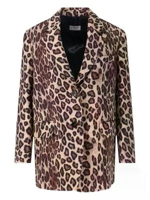 Alberto Biani Leopard Print Single-breasted Blazer