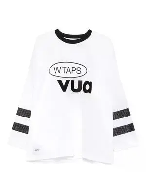 WTAPS Netminder Logo Striped-detail T-shirt - White