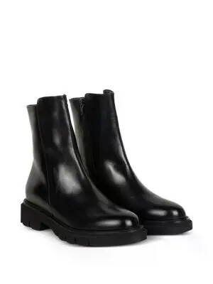 LUCA GROSSI Leather Ankle Boots - Black