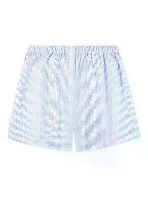 SPORTY & RICH Striped Button Shorts - Blue