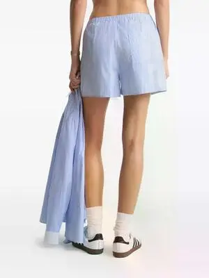 SPORTY & RICH Striped Button Shorts - Blue