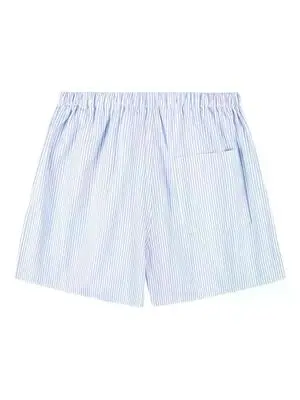 SPORTY & RICH Striped Button Shorts - Blue