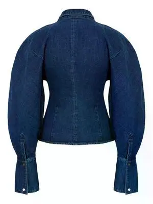 A.W.A.K.E. Mode Balloon-sleeve Denim Shirt - Blue