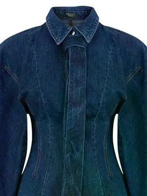 A.W.A.K.E. Mode Balloon-sleeve Denim Shirt - Blue