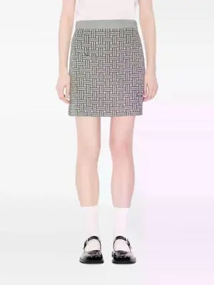 Kenzo Weave Logo-detail Mini Skirt - Grey