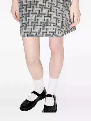 Kenzo Weave Logo-detail Mini Skirt - Grey