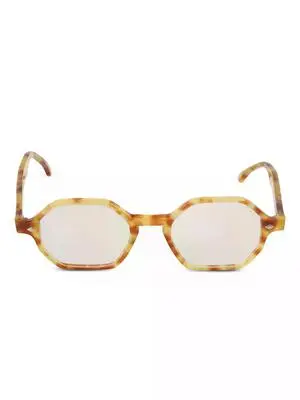 KADOR Octagon Geometric-frame Glasses - Brown