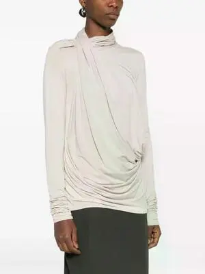 ENTIRE STUDIOS Draped Long-sleeve Top - Neutrals
