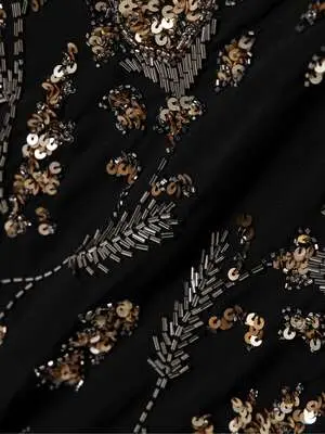 Veronica Beard Medina Embellished Crepe Maxi Skirt