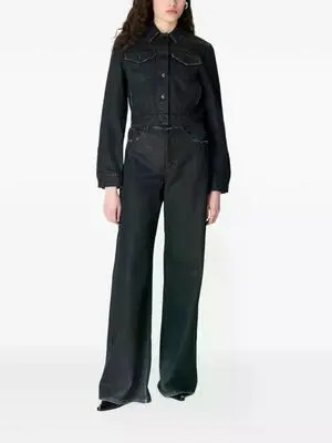 MARINE SERRE Moon Waxed Denim Jacket - Black