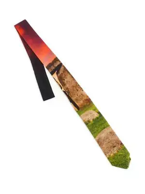 JORDANLUCA Printed Neck Tie - Brown