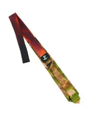 JORDANLUCA Printed Neck Tie - Brown
