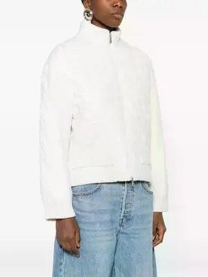 GRAN SASSO Cable-knit Zip Jacket - White