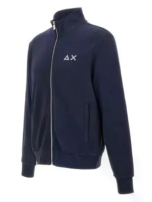 SUN 68 Embroidered Zip Sweatshirt - Blue