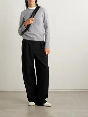 Veronica Beard Pippen Brushed Cashmere Sweater - Gray