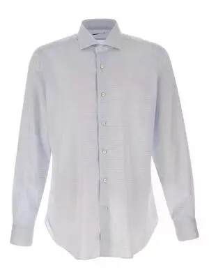 BARBA NAPOLI Micro-checked Long-sleeve Shirt