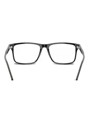 Emporio Armani Rectangle-frame Glasses With Logo Detail - Black