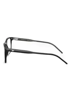 Emporio Armani Rectangle-frame Glasses With Logo Detail - Black