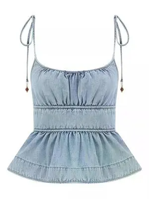 Zimmermann Wanderlust Ruffled Denim Cami
