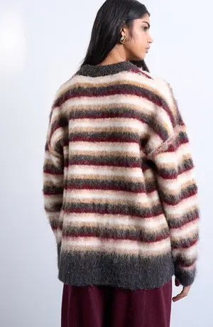 Topshop Striped Crewneck Sweater