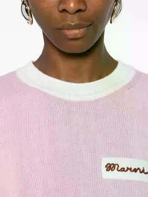 Marni Embroidered Crew-neck Jumper - Pink