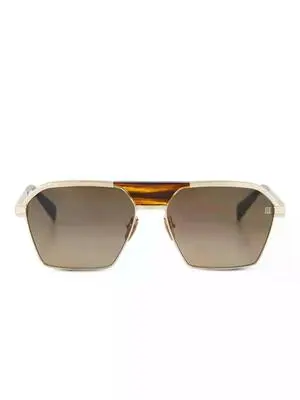 Balmain Geometric Frame Sunglasses - Brown