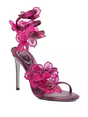 Rene Caovilla 105mm Floriane Embellished Sandals - Pink