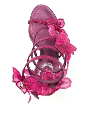 Rene Caovilla 105mm Floriane Embellished Sandals - Pink