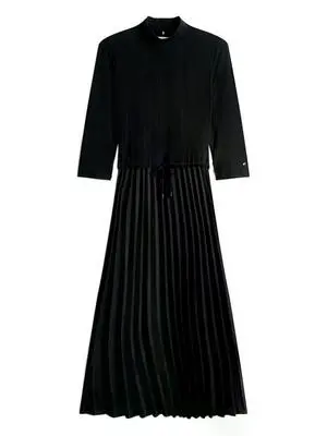 Tommy Hilfiger Ribbed Pleated Midi Dress