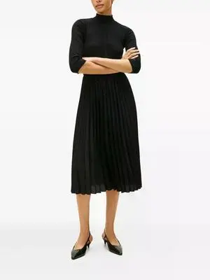 Tommy Hilfiger Ribbed Pleated Midi Dress