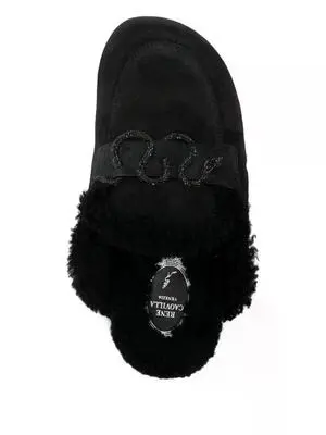 Rene Caovilla Crystal-embellished Mules - Black