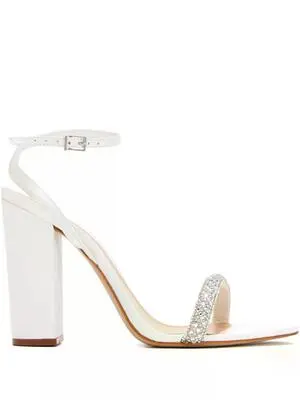 Schutz 105mm Eve Crystal-embellished Block-heel Sandals - Silver