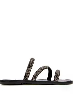 Schutz Embellished Three-strap Sandals - Black