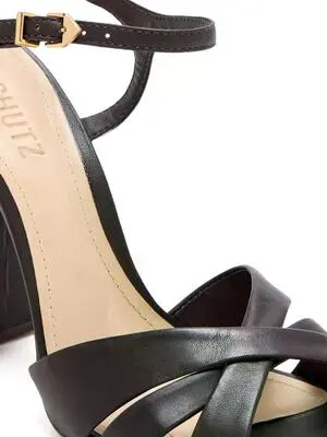 Schutz 105mm Keefa Block-heel Crossover Sandals
