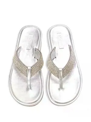 Schutz Crystal-embellished Thong Sandals