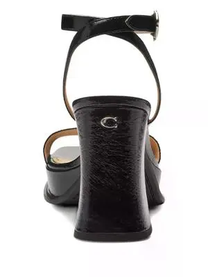 COACH Flower Buckle Platform Sandals
