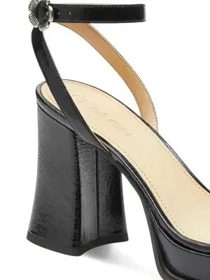 COACH Flower Buckle Platform Sandals