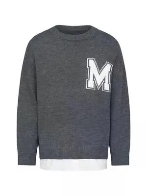 MAISON MARGIELA Crew-neck Sweatshirt With Initial Detail - Grey