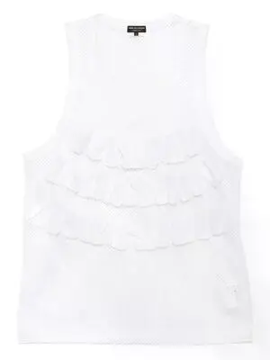 Comme Des Garçons Mesh Ruffled Vest - White