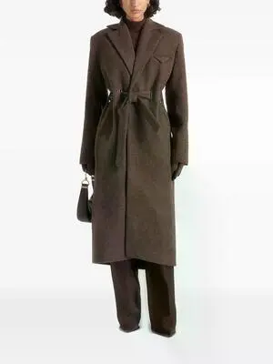 Manière De Voir Maniere De Voir Wool Belted Longline Coat - Brown