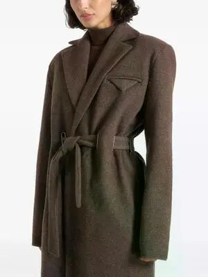 Manière De Voir Maniere De Voir Wool Belted Longline Coat - Brown
