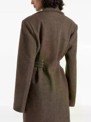 Manière De Voir Maniere De Voir Wool Belted Longline Coat - Brown