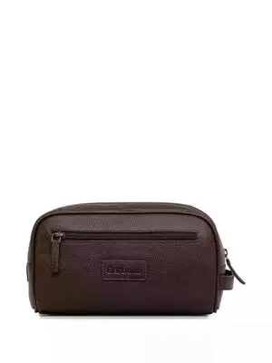 Barbour Leather Wash Bag - Brown