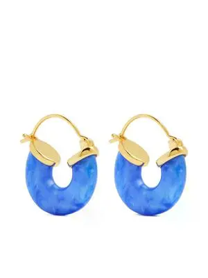 Anni Lu Gold-tone Resin Hoop Earrings - Blue