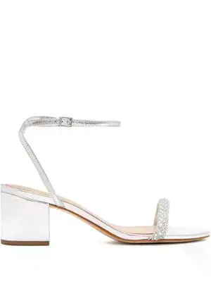 Schutz 55mm Eve Crystal-embellished Block-heel Sandals - White