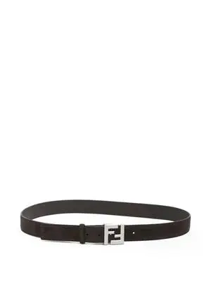 Fendi Ff Buckle Suede Belt - Brown