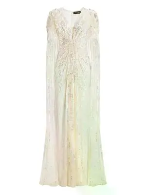 Jenny Packham Sequin-embellished Maxi Dress - White