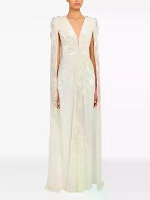 Jenny Packham Sequin-embellished Maxi Dress - White